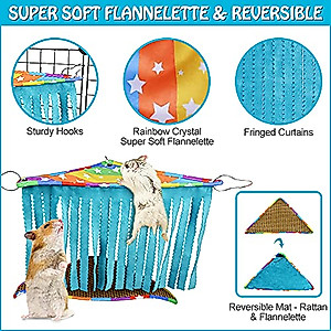 Pet Small Animal Tunnel,HOMEYA Guinea Pig Hideout Hammock Play Tube Toys Hideaway Bedding House for Hamster,Chinchillas,Hedgehogs,Rats,Sugar Glider Cage Accessories Birthday Gift