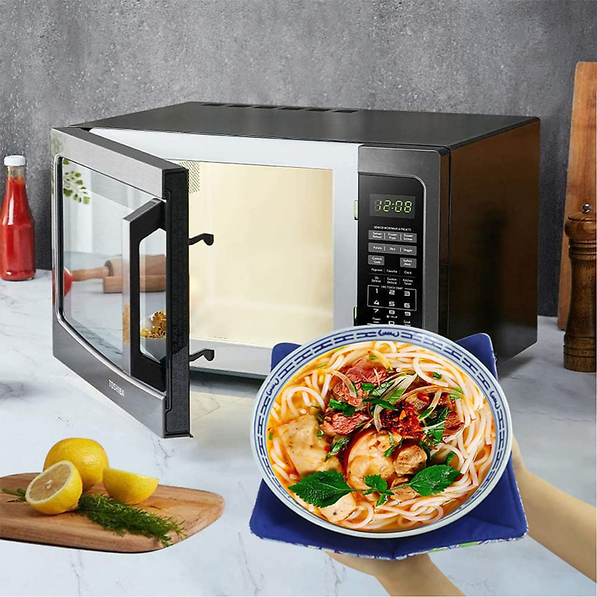 Hemoton Microwave Bowl Holder Microwave Plate Huggers Microwave Bowl Cozy Microwave Safe Bowl Huggers Hot Bowl Holders for Soup Pasta Noodles Rice Bowl