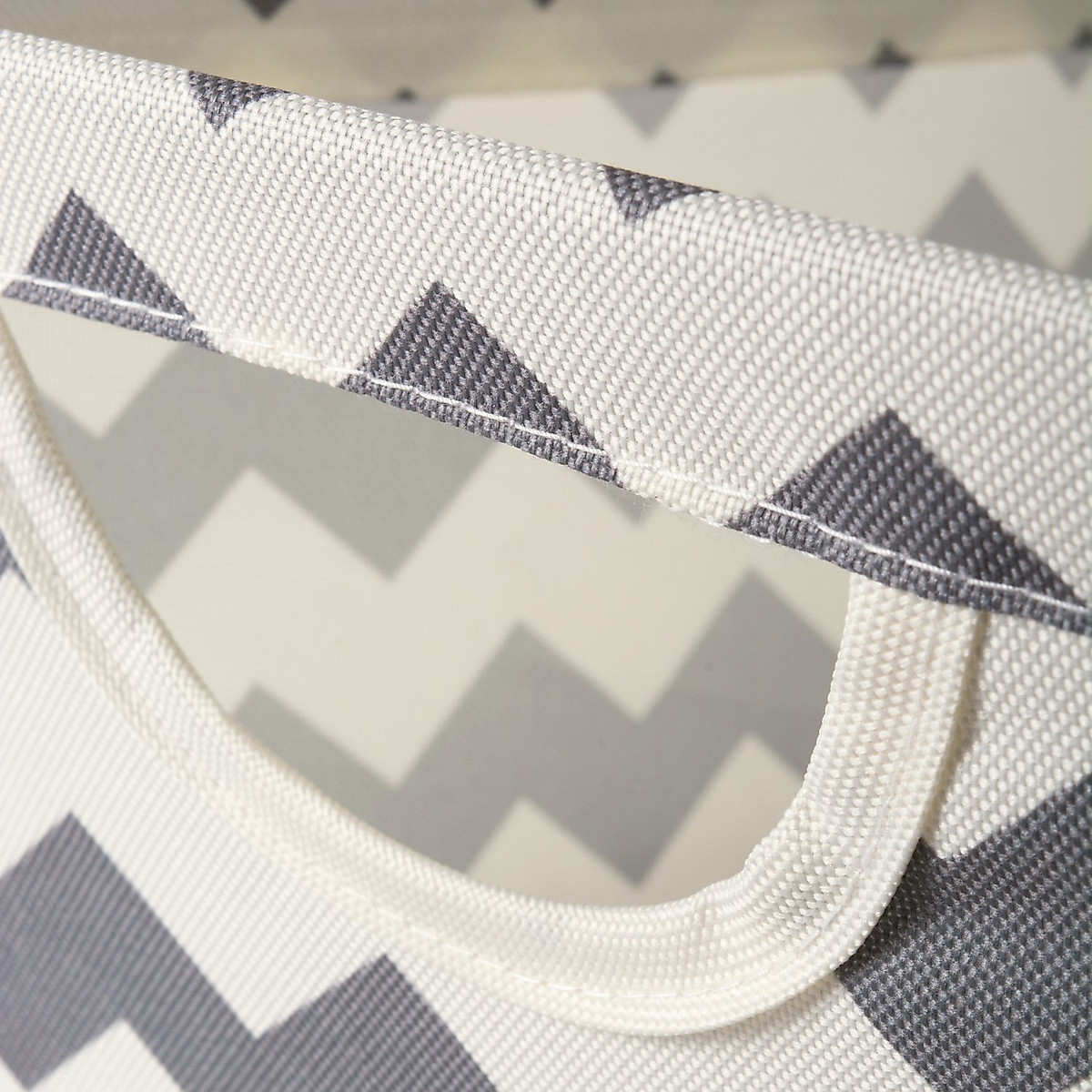 DII Collapsible Polyester Storage Bin, Trapezoid Chevron, Gray, Large