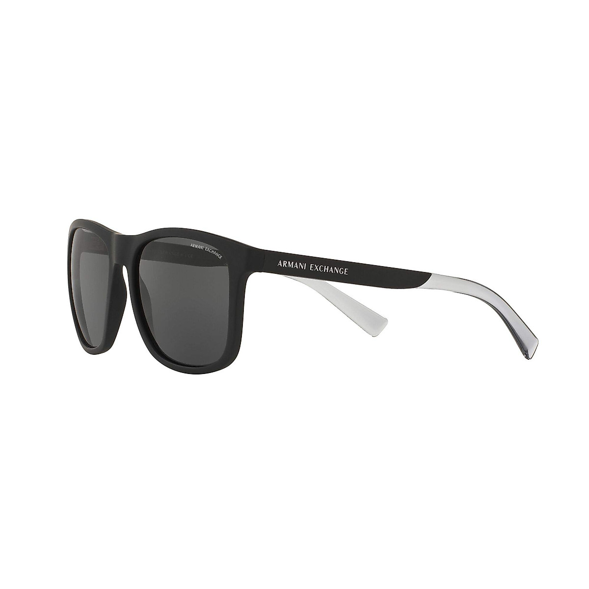 A|X ARMANI EXCHANGE Men's AX4049SF Low Bridge Fit Square Sunglasses, Matte Black/Grey, 57 mm
