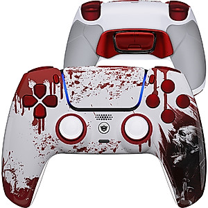HEXGAMING eSports ULTIMATE 4 Mappable Rear Buttons & Interchangeable Thumbsticks & Hair Trigger Black Rubberized Grip Compatible with ps5 Custom controller PC Wireless FPS Gamepad - Blood Zombie