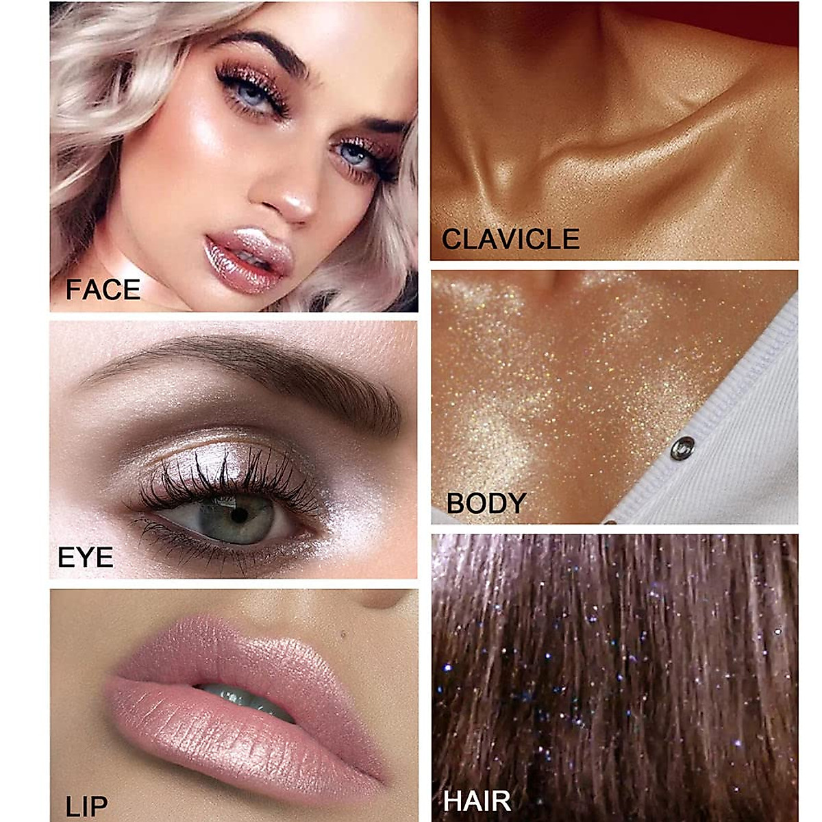 Highlighter Powder Spray, Glitter Spray Nude Pink Glitter Body Face Hair High Gloss Spray Shimmer Sparkle Powder Body Glitter Spray, for Women Hair Nails Makeup Party