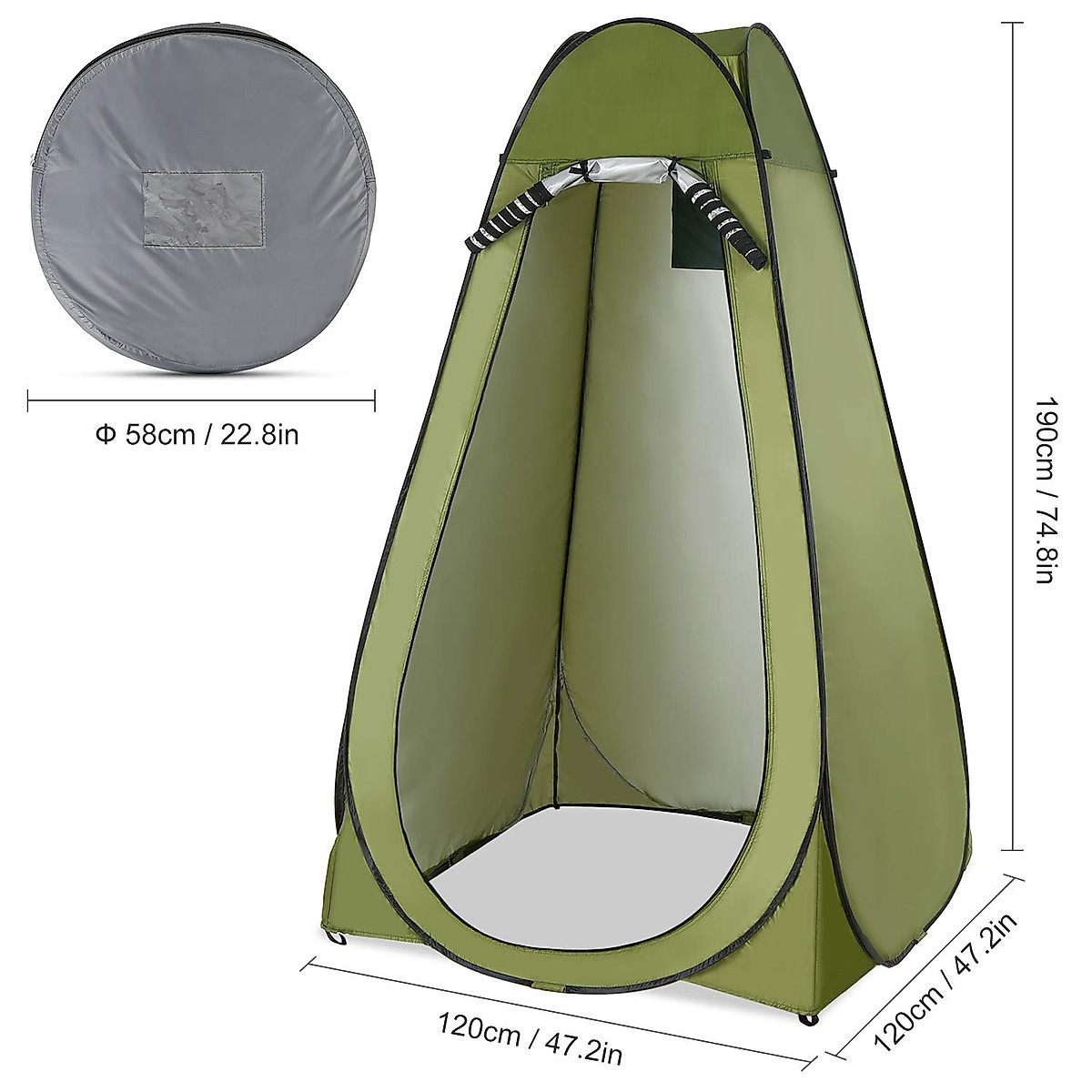 Lixada Outdoor 6FT Quick Set Up Privacy Tent Pop-up Tent, Toilet, Camp Shower, Portable Changing Room for Camping Shower Biking Toilet Beach