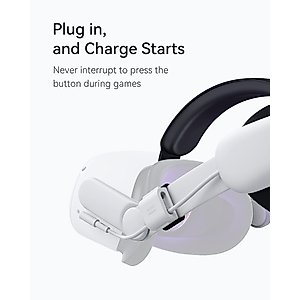 KIWI design Elite Strap with Battery and Controller Grips with Battery Opening Compatible with Quest 2