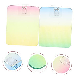 6 Pcs Plate Clamp Document Clipboard Exam Paper Clips Short Hand Board Drawing Board Office Business Plastic Writing Base Plate Colorful Clipboards Paper File Organizer