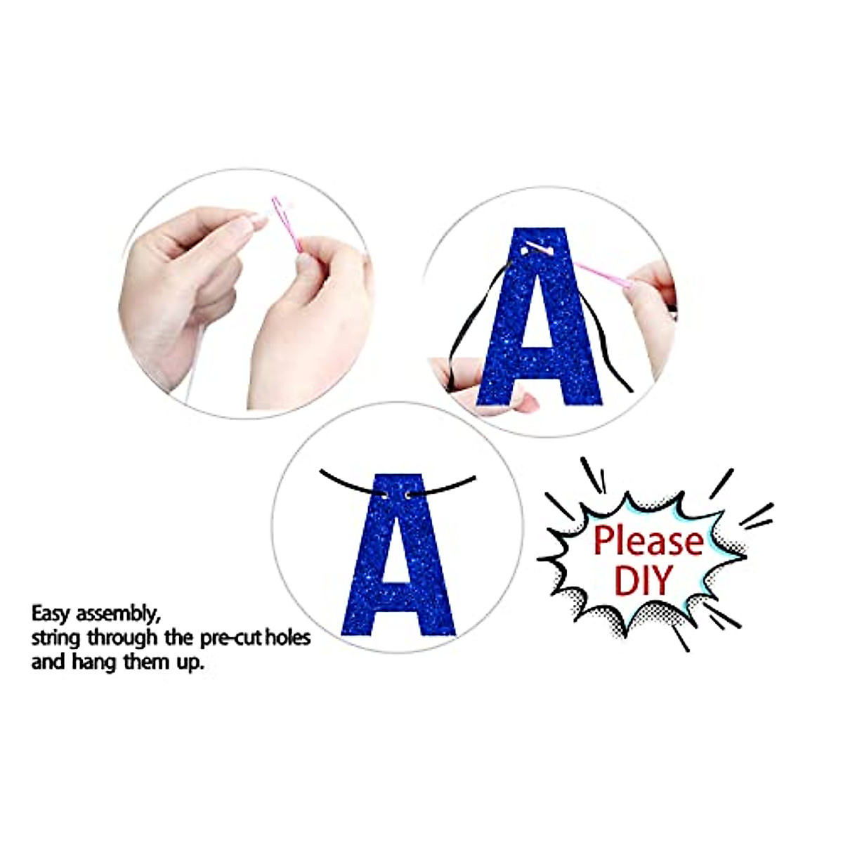 Class of 2023 Banner Blue & Black Glitter, Graduation Baner, Congrats Grad 2023 Banner, Congratulations Graduate 2023 Banner, Graduation Cap Decorations, 2023 Graduation Party Decorations