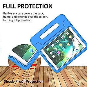 AVAWO Kids Case for iPad 9.7 2017/2018 & iPad Air 2 - Light Weight Shock Proof Convertible Handle Stand Friendly Kids Case for 9.7-inch iPad 5th & 6th Gen, iPad Air 1 & iPad Air 2 - Blue