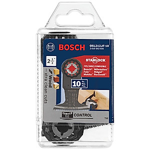 BOSCH OSL212JF-10 10-Pack 2-1/2 In. Starlock Oscillating Multi Tool Wood Curved-Tec Bi-Metal Xtra-clean Plunge Cut Blades for Applications in Cutting Hardwood