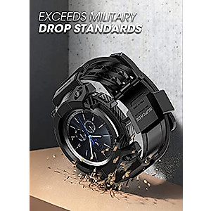 SUPCASE [Unicorn Beetle Pro] Series Case for Galaxy Watch 3 [45mm] 2020 Release, Rugged Protective Case with Strap Bands (Black)