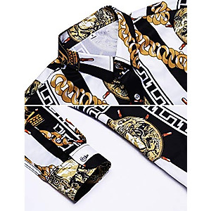 Pacinoble Mens Casual Button Down Shirt Fashion Luxury Hipster Expensive Casual Slim Fit Stylish Long Sleeve Dress Shirts (White L)