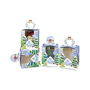 Christmas Individual Cupcake Boxes with Window 32 Count Snow Day Single Cupcakes Box 3.6 * 3.6 * 4.3inch Cupcake Carrier