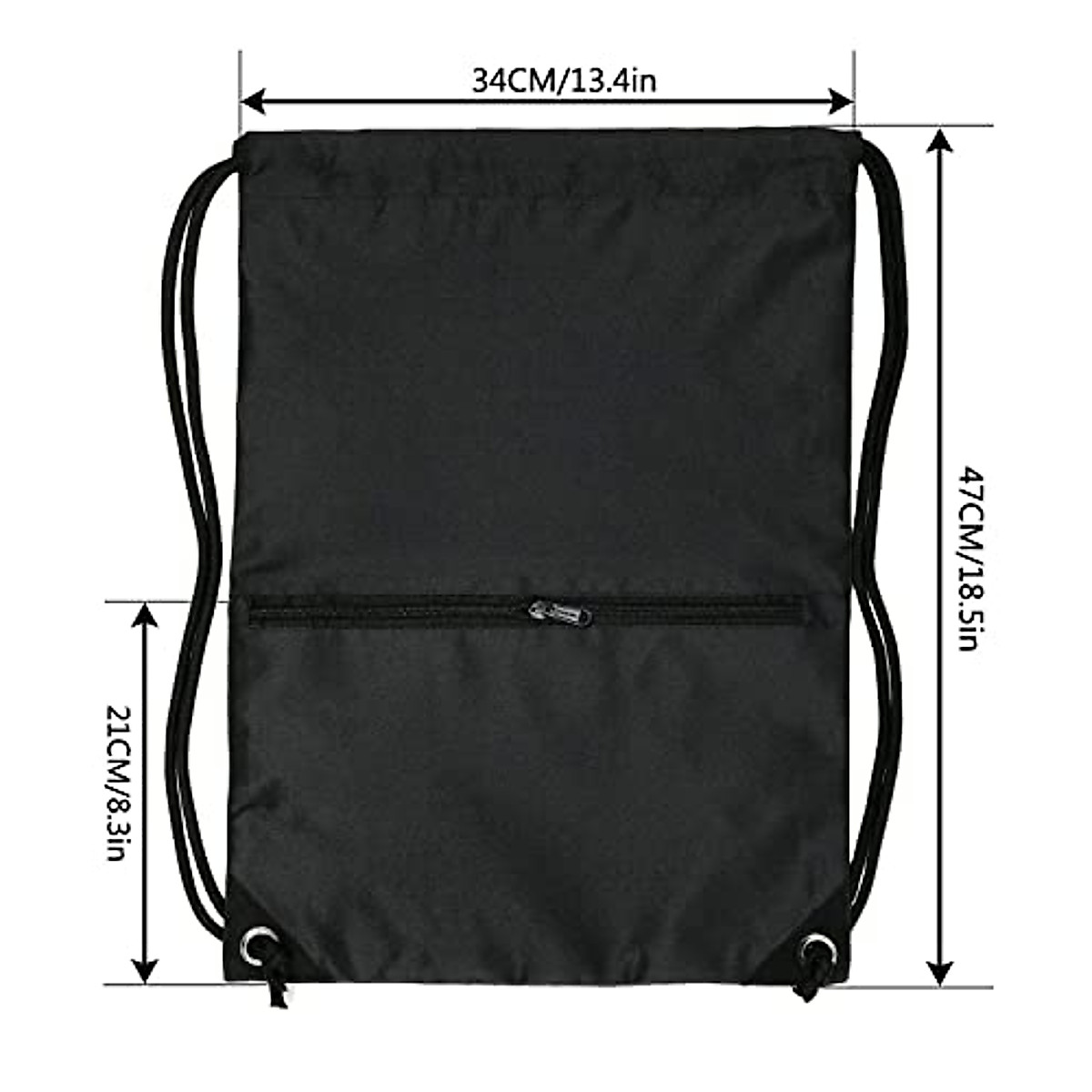 HOLYLUCK Men & Women Sport Gym Sack Drawstring Backpack Bag - Black