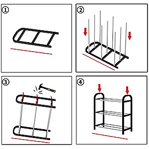 Hockmez 3-Tier Small Shoe Rack,Multifunctional Sturdy Lightweight Shoes Storage Organizer for Small Space, Free Standing Shoe Shelf for Closet Entrywa（HP-Fen