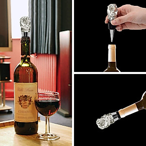 Coitak Lion Head Wine Pourer Spout, Wine Bottle Stopper for Home and bar, Animal Wine Pourer and Stopper With Silicone Rubber Fitting