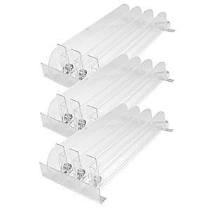 Plastic Organizer Clear Water Bottle Clear Water Bottles 3pcs Shelf Pusher 35c Pusher White Drinks Plastic Water Bottles Cosmetic Fridge Bottle Organizer