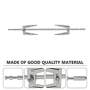 Cabilock Air Fryer Fork Rotating Skewer Rotisserie Stainless Steel Grill Rotisserie Fork Meat Rods Barbecue Rotating Rotisserie Grill System for BBQ Outdoor Forks Roast Grill Spit Rod