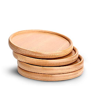 Coasters for Drinks Set of 4 , Natural Non Slip Wooden Coasters , Perfect Housewarming Gift Idea