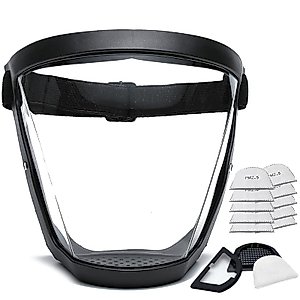 Clear Full Safety Face Shield for Adults Women Men(Not Fit Wear Glasses), Adjustable& Reusable Super Protective Face Shields with Super Lightweight, High-Definition, Anti-Fog, UV Blocking Shields