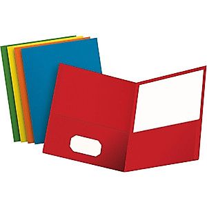 Oxford Two-Pocket Folders, Assorted Colors, Letter Size, 25 per box (57513)