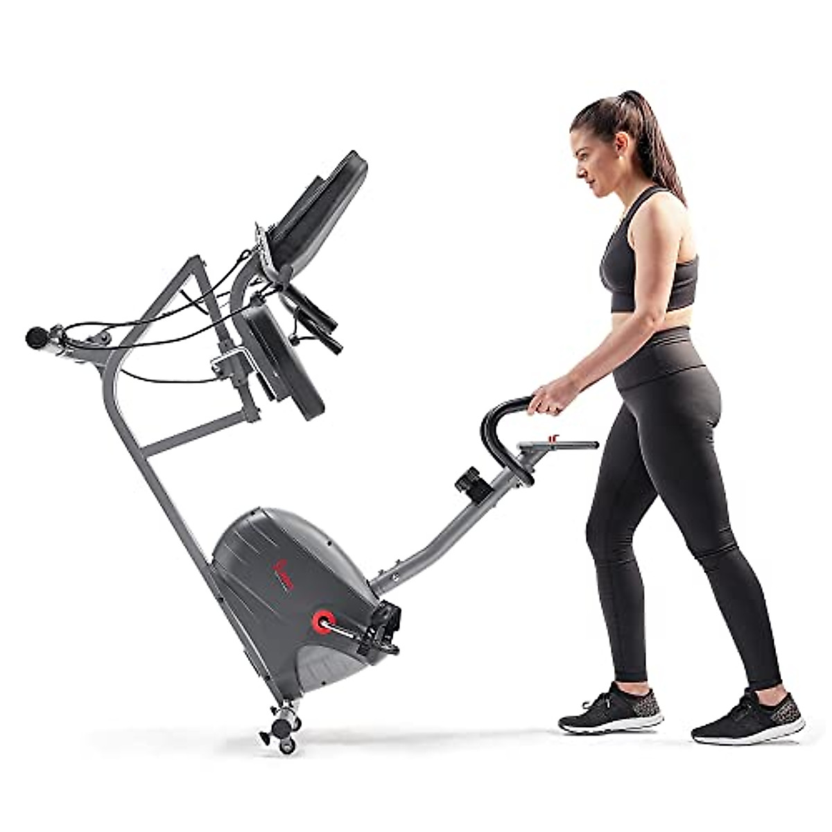 Sunny Health & Fitness Smart Magnetic Recumbent Exercise Bike Trainer w/Arm Exerciser for Full Body Workout, Indoor Cardio Cycling Machine for Seniors, Bluetooth Link to SunnyFit App-SF-RB420031