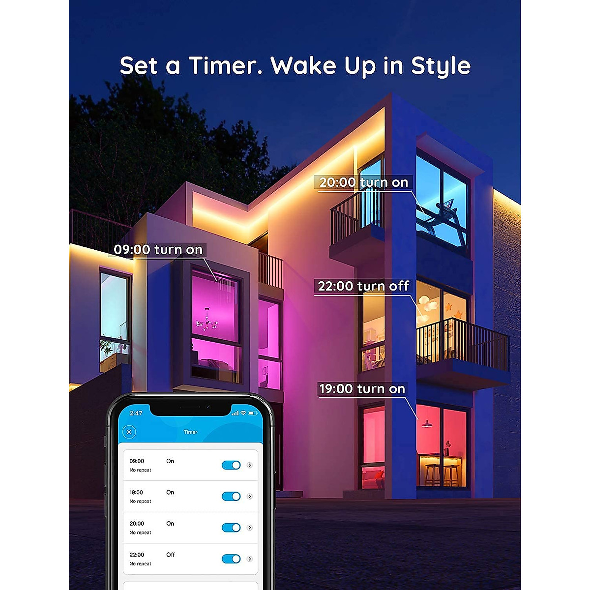 Govee LED Light Bulb Dimmable, Music Sync Color Changing Light Bulbs, A19 7W 60W Equivalent, No Hub Required Multicolor Bluetooth Light Bulbs with App Control for Party Home (Don't Support WiFi/Alexa)