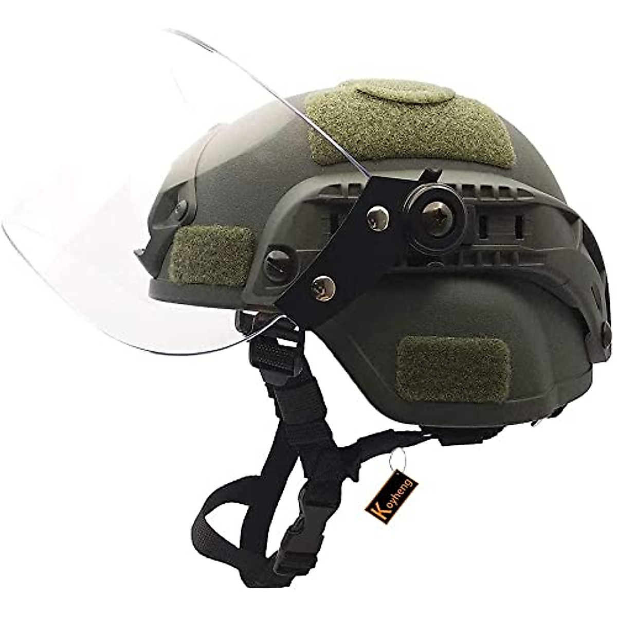 LEJUNJIE Tactical Fast Helmet with Clear Face Shield Sliding Goggles for Airsoft Paintball CS Games Outdoor Sports.
