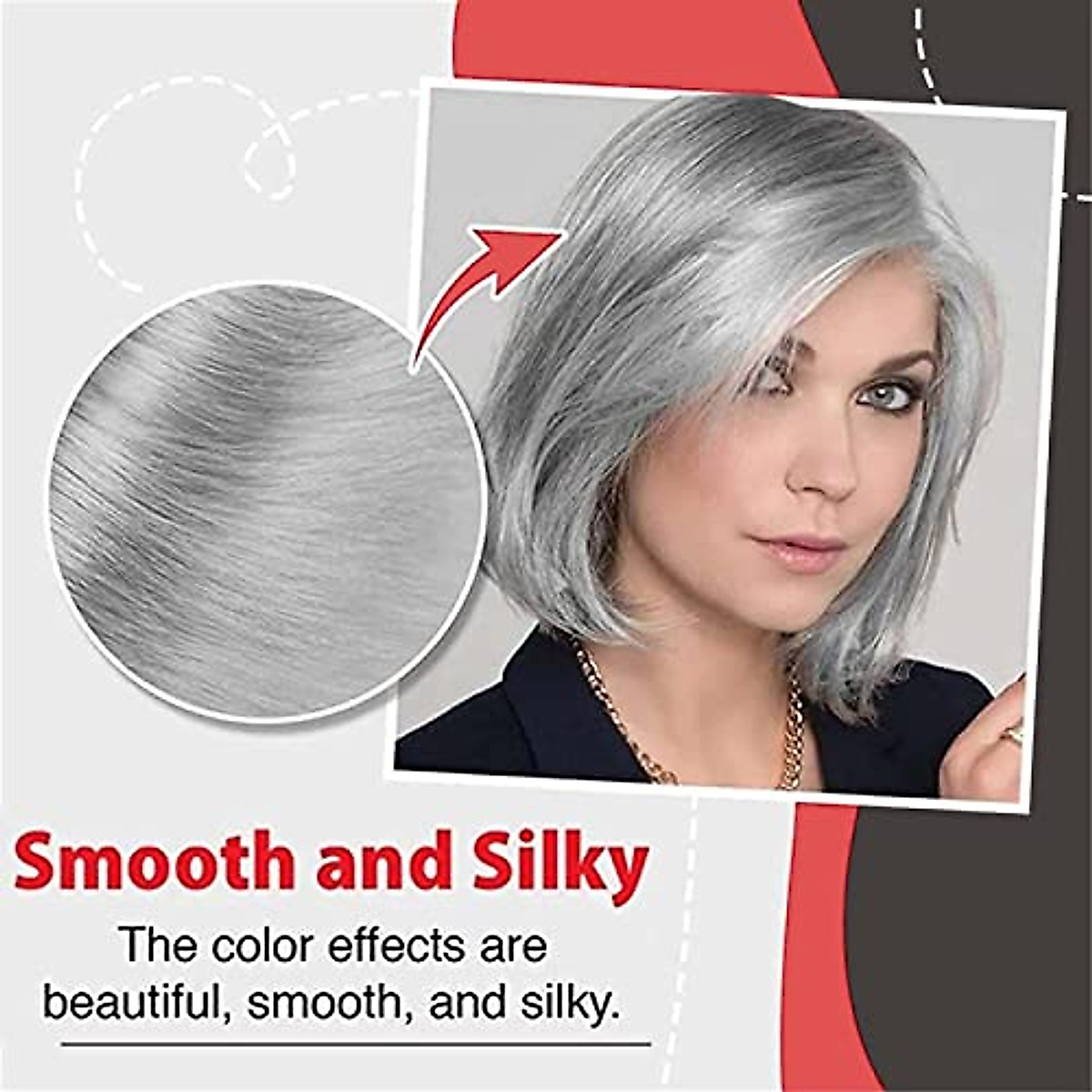 Vibrant Silver Gray Natural Hair Dye Cream - DASHENRAN