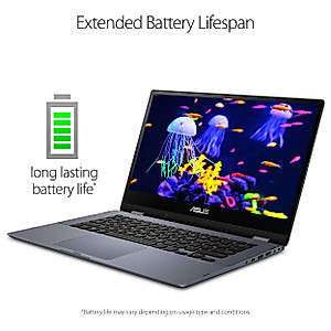 ASUS VivoBook Flip 14 TP412UA-DB51T 14” Thin and Lightweight 2-in-1 Full HD Touchscreen Laptop, Intel Core i5-8250U 3.4GHz Processor, 8GB DDR4 RAM, 256GB SSD, Windows 10 Home, Fingerprint Reader