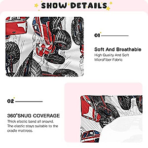 Truck Car Crib Sheets for Baby Soft and Breathable Baby Crib Sheets Machine Washable Toddler Sheets for Girl Kid Baby