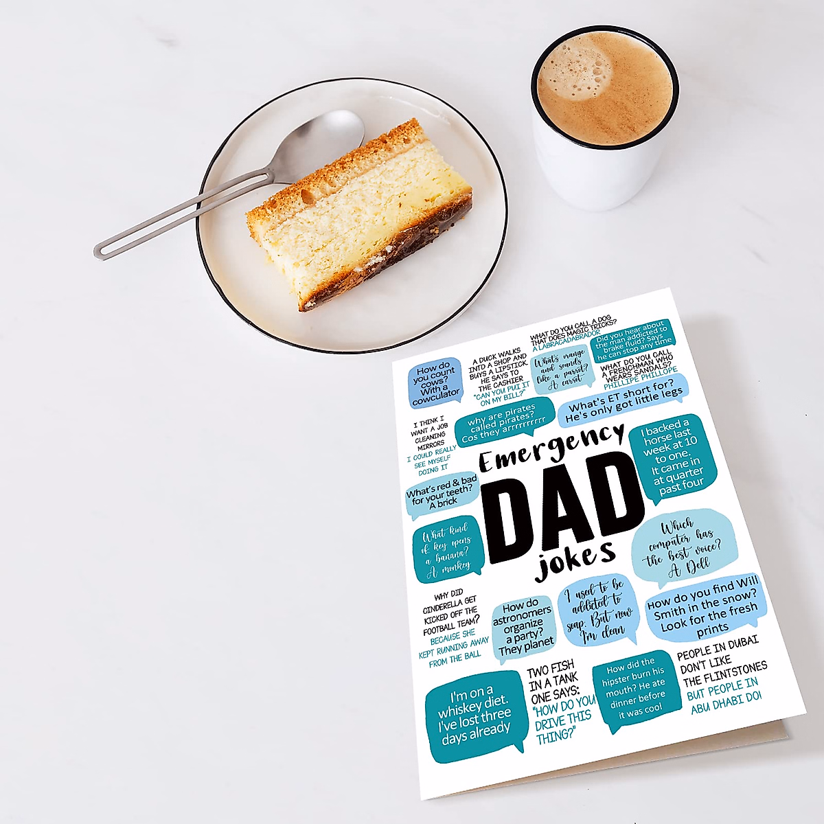 Chenive Funny Father's Day Card for Dad, Humorous Dad Birthday Card, Joker Greeting Card, Emergency Dad Jokes Card