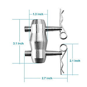 OTTFF 8 Sets Double Ended Conical Coupler with Cotter Body Clips Tapered Shear Pin Stage Lighting Truss Pipe Connector Par can Lights Trusses Replace Parts - F34 F33 Fit Pipe 50mm