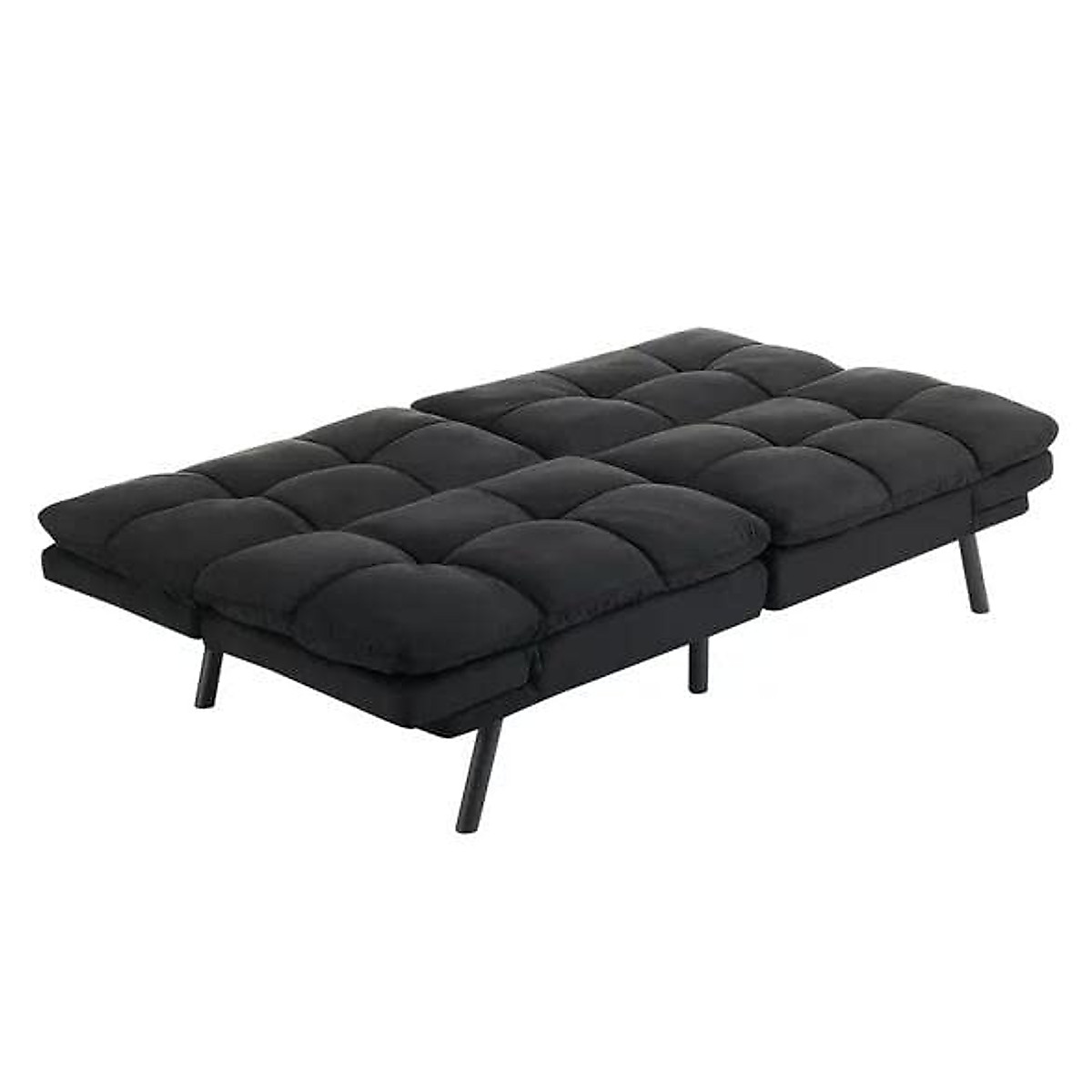 QLDFX HERQS-Memory Foam futon, Black Faux Suede, MS95-010-107-02