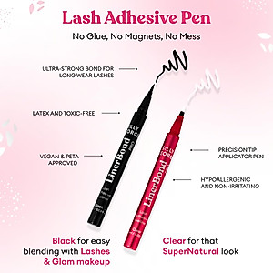 Silly George SuperNatural Series Starter Kit - Pretty Lashes with Adhesive Eyeliner | Clear Band gives Lashes Natural Look | Extra Strong Hold for False Eyelashes (Aurora, LinerBond™ Clear)