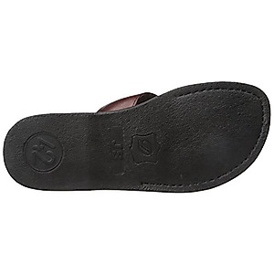 Asher - Leather Slide On Sandal - Brown