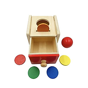 Dailyfunn Montessori Toys Coin&Ball 2-in-1 Drop Box Object Permanence Box for Infant Baby Preschooler 6-24 Months