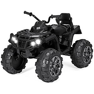 Best Choice Products 12V Kids Ride-On Electric ATV, 4-Wheeler Quad Car Toy w/Bluetooth Audio, 3.7mph Max Speed, Treaded Tires, LED Headlights, Radio - Black