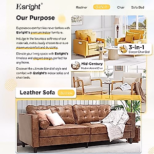 Esright 40 Inch Sleeper Chair Bed 3-in-1 Convertible Futon Chair Multi-Functional Sofa Bed Adjustable Reading Chair with Modern Linen Fabric, Yellow