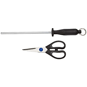 HENCKELS Premium Quality 15-Piece Knife Set with Block + KitchenIQ 50009 Edge Grip 2-Stage Knife Sharpener