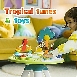 Bright Starts Around We Go 2-in-1 Walk-Around Baby Activity Center & Table, Tropic Cool, Ages 6 Months+