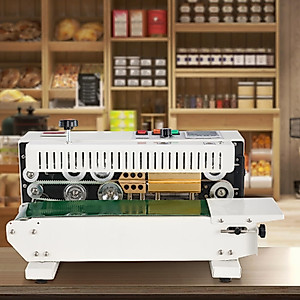 VEVOR Continuous Bag Band Sealing Machine, 0.24-0.47 in/6-12 mm Seal Width, Horizontal Band Sealer Machine with Digital Temperature Control, Bag Sealer for 0.02-0.8 mm Plastic Bags with Count Function