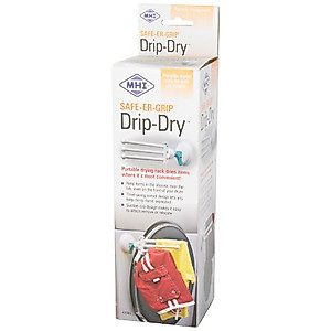 Changing Lifestyles Safe-er-Grip Drip Dry Portable Drying Rack, White with 3 prongs,11.5x17 Inch (Pack of 1)