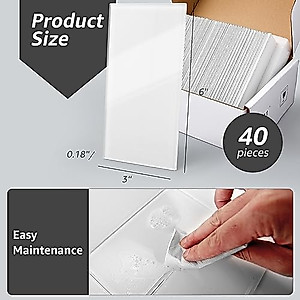Art3d 40-Piece Peel and Stick Glass Tiles for Kitchen Backsplash, 3" x 6" White Subway Backsplash Tiles