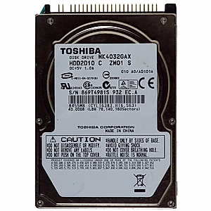 Toshiba MK4032GAX 40GB UDMA/100 5400RPM 8MB 2.5-Inch Notebook Hard Drive