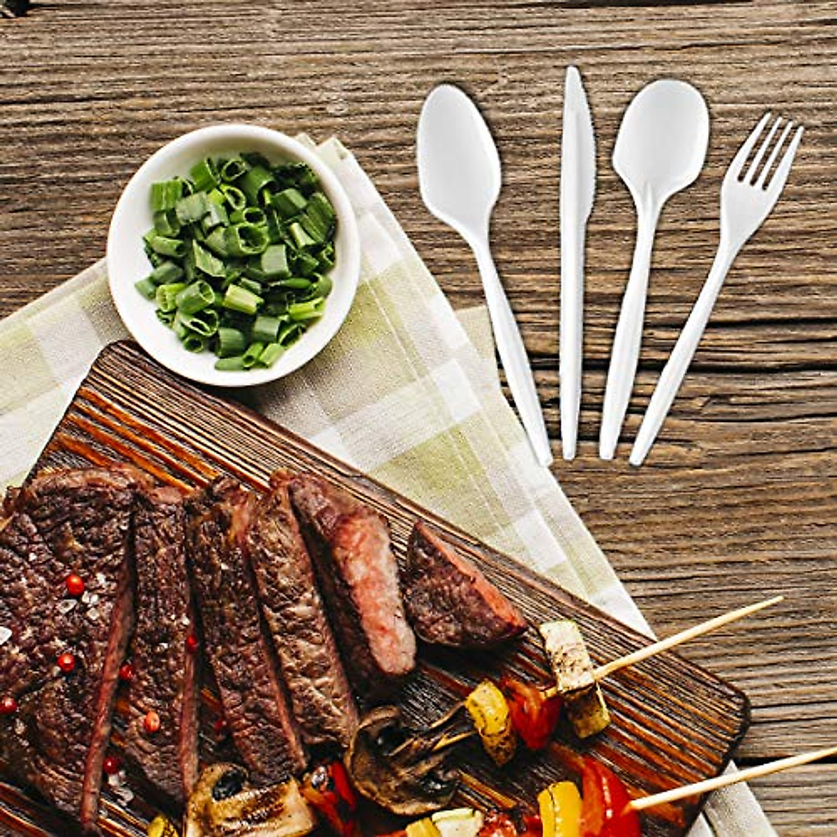 [400 Count] Settings Plastic White Forks, Practical Disposable Cutlery, Great for Home, Office, School, Party, Picnics, Restaurant, Take-Out Fast Food, Outdoor Events, Or Every Day Use, 1 Box