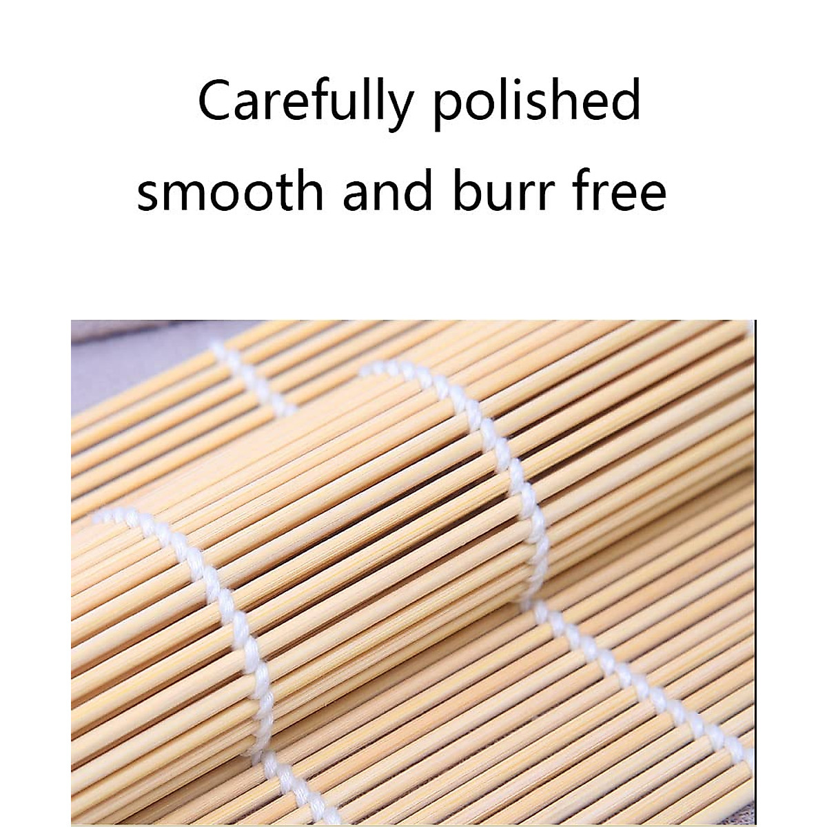 2 Pack Bamboo Sushi Rolling Mat,Sushi maker, Sushi roll maker (9.5" x 9.6") (white1)