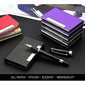 Padike Business Card Holder, Business Card Case Professional PU Leather & Stainless Steel Multi Card Case,Business Card Holder Wallet Credit Card ID Case/Holder for Men & Women. (Black)