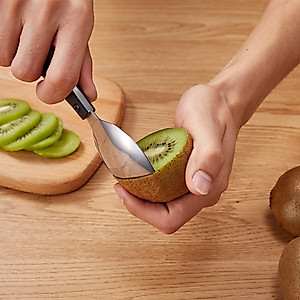 wonderoad Sharp Folding Fruit Knife Spoon Combo Blade 3.5" Avocado Slicer Kiwi Cutter Travel Camping Utensils Stainless Steel Kitchen Vegetable