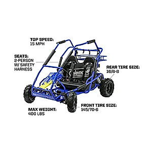Coleman Powersports Off Road Go Kart, Gas Powered, 196cc/6.5hp(KT196-BL), Large, Blue