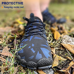 BULLIANT Water Shoes Men, Unisex Barefoot Aqua Shoes for Men Women Hiking Swimming Shoe(Black/Purplish Blue-13 Women/11 Men)