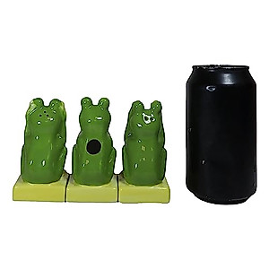 Ebros Gift See Hear Speak No Evil Pond Green Frogs Trio Toothpick Holder Salt And Pepper Shakers Set Frog Toad Amphibian Figurines Kitchen Bar And Dining Table Decorative Collectibles